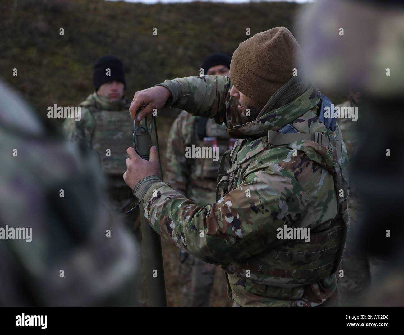 Soldiers assigned to the 39th Brigade Engineer Battalion, 2nd Brigade Combat Team “Strike ...
