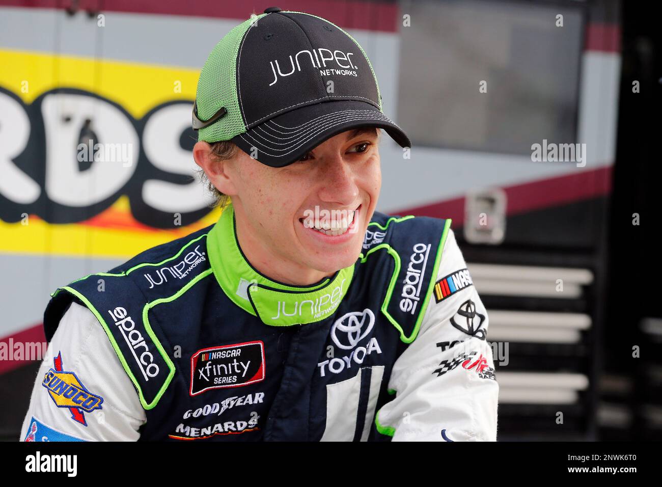 Brandon Jones, Joe Gibbs Racing, Toyota Camry Juniper during practice ...
