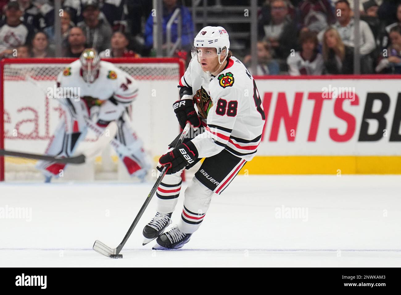 FILE - Chicago Blackhawks right wing Patrick Kane (88) skates against ...