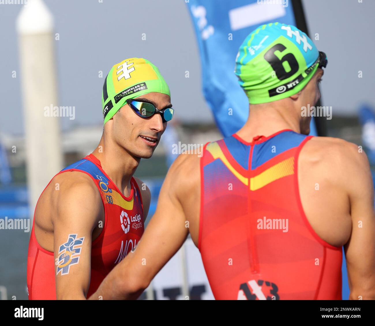 Mario Mola Díaz, left, and Fernando Alarza, both of Spain, at the Elite ...