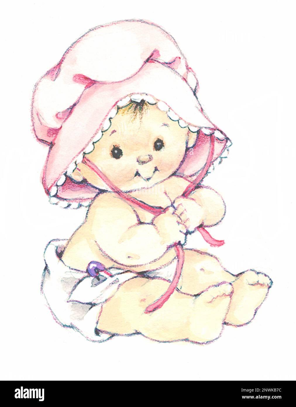 Baby bonnet illustration hi-res stock photography and images - Alamy