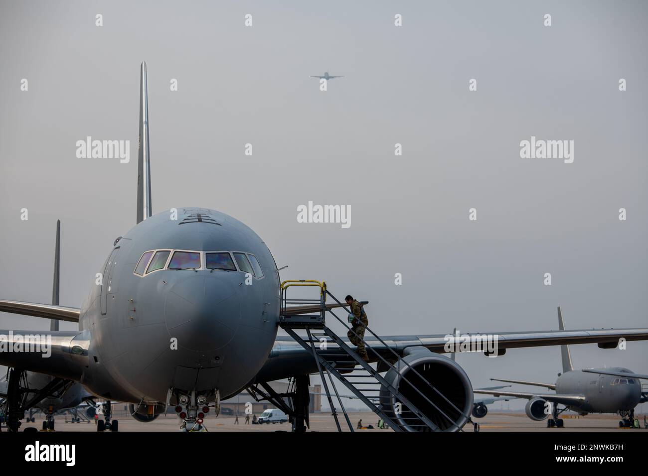 A KC-46A Pegasus prepares for takeoff as McConnell aircraft relocate ...