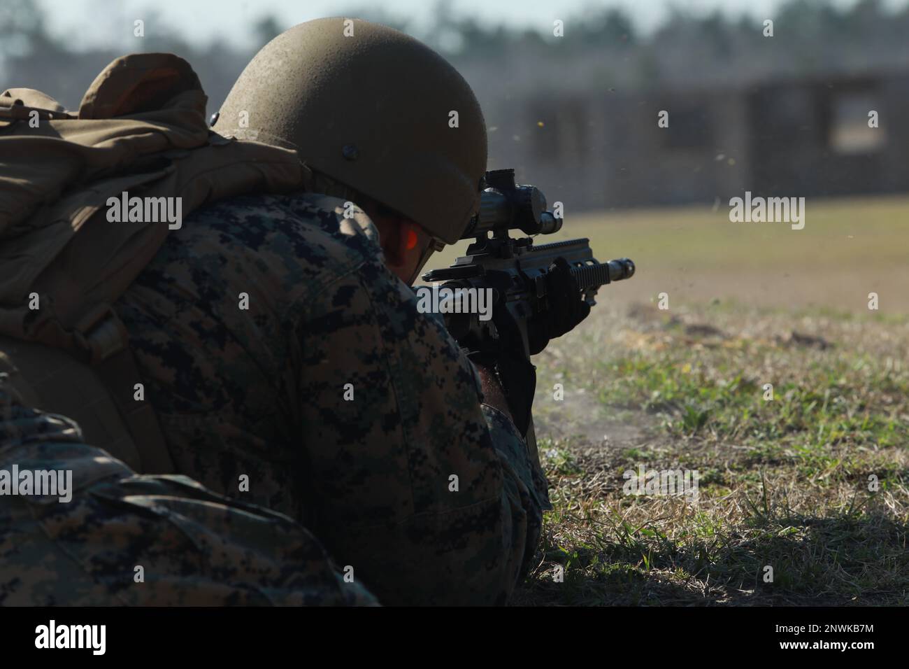 A U.S. Marine with the School of Infantry-East, Combat Instructor ...