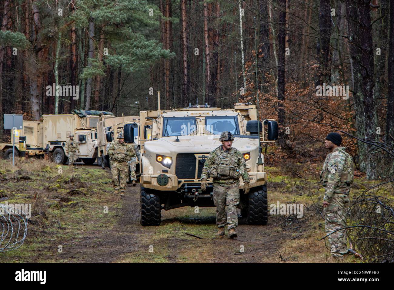A convoy, belonging to 2nd Armored Brigade Combat Team, 1st Cavalry ...