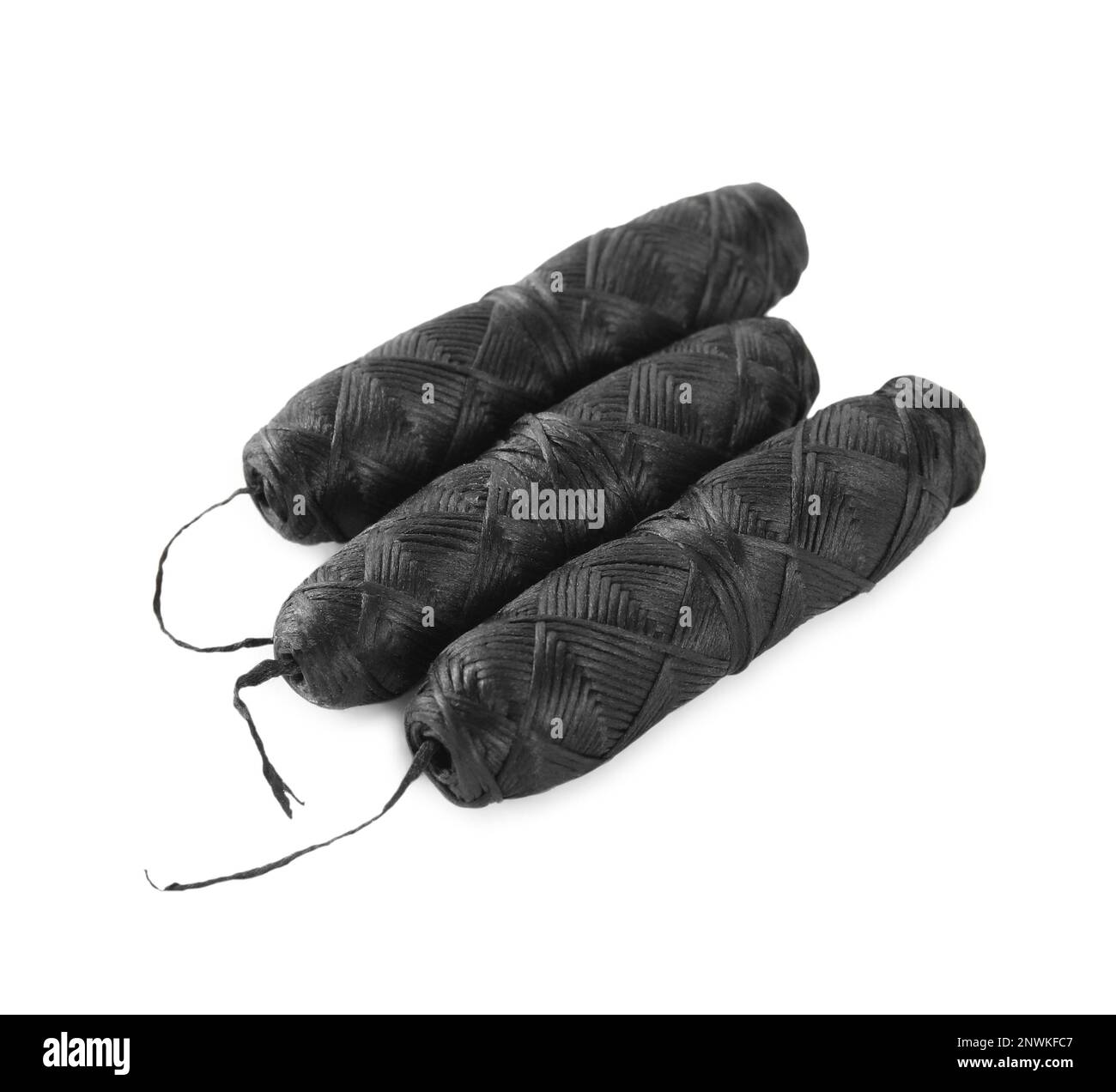 Rolls of natural organic dental floss on white background Stock Photo ...