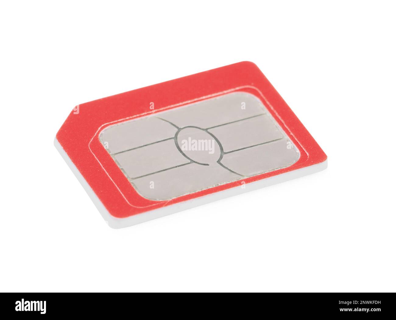 Modern red SIM card isolated on white Stock Photo - Alamy