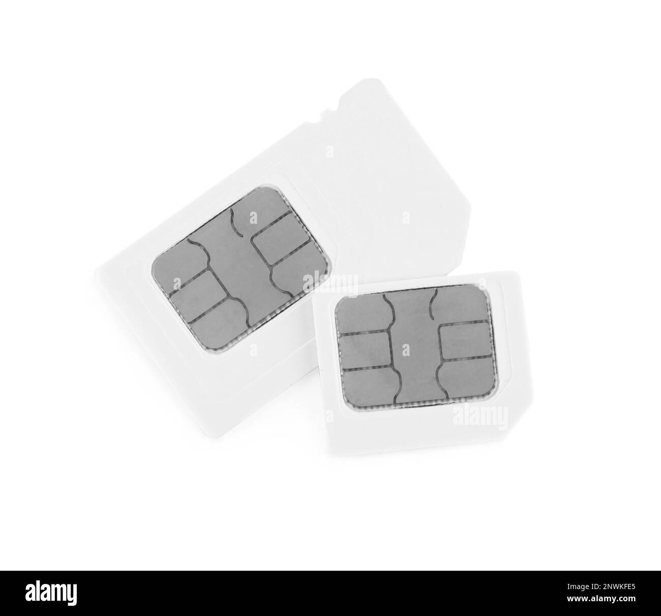 Mini and micro SIM cards on white background, top view Stock Photo - Alamy