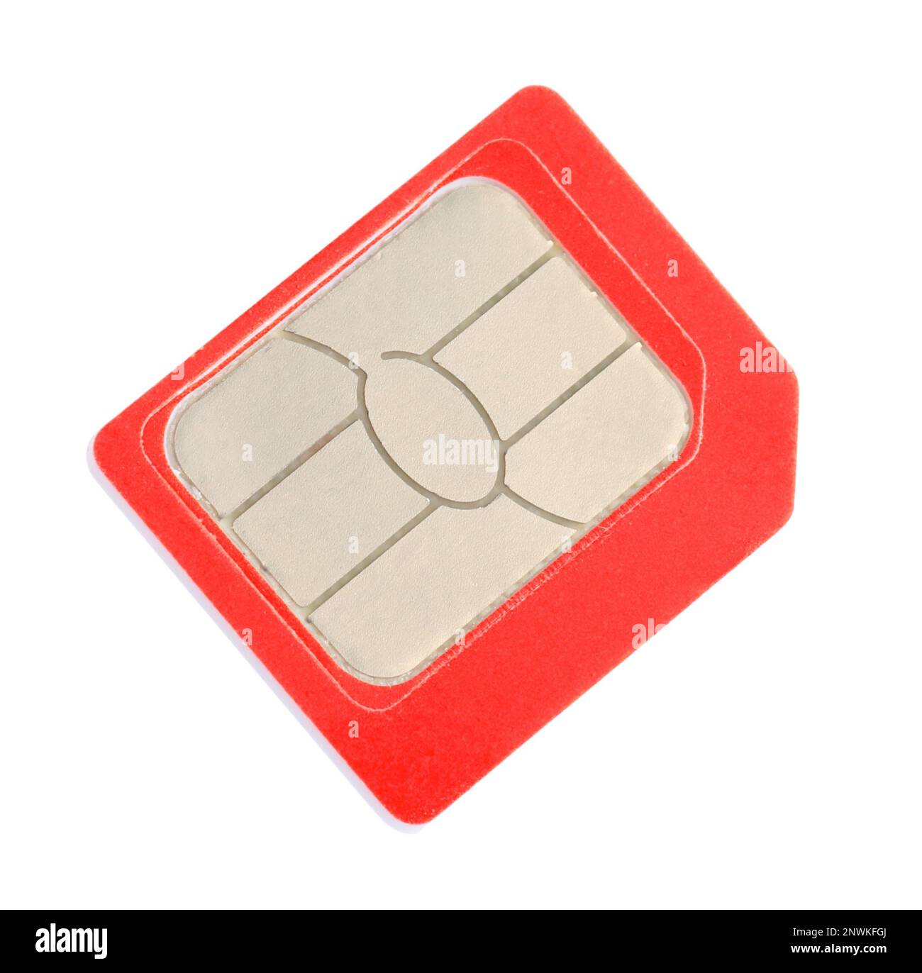 Modern red SIM card isolated on white Stock Photo - Alamy