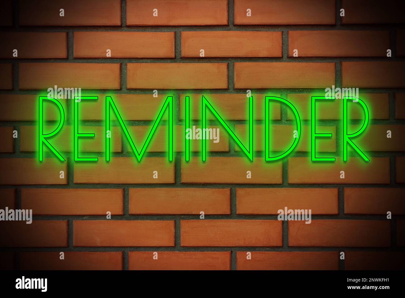 Word REMINDER against brick background. Don't forget Stock Photo - Alamy