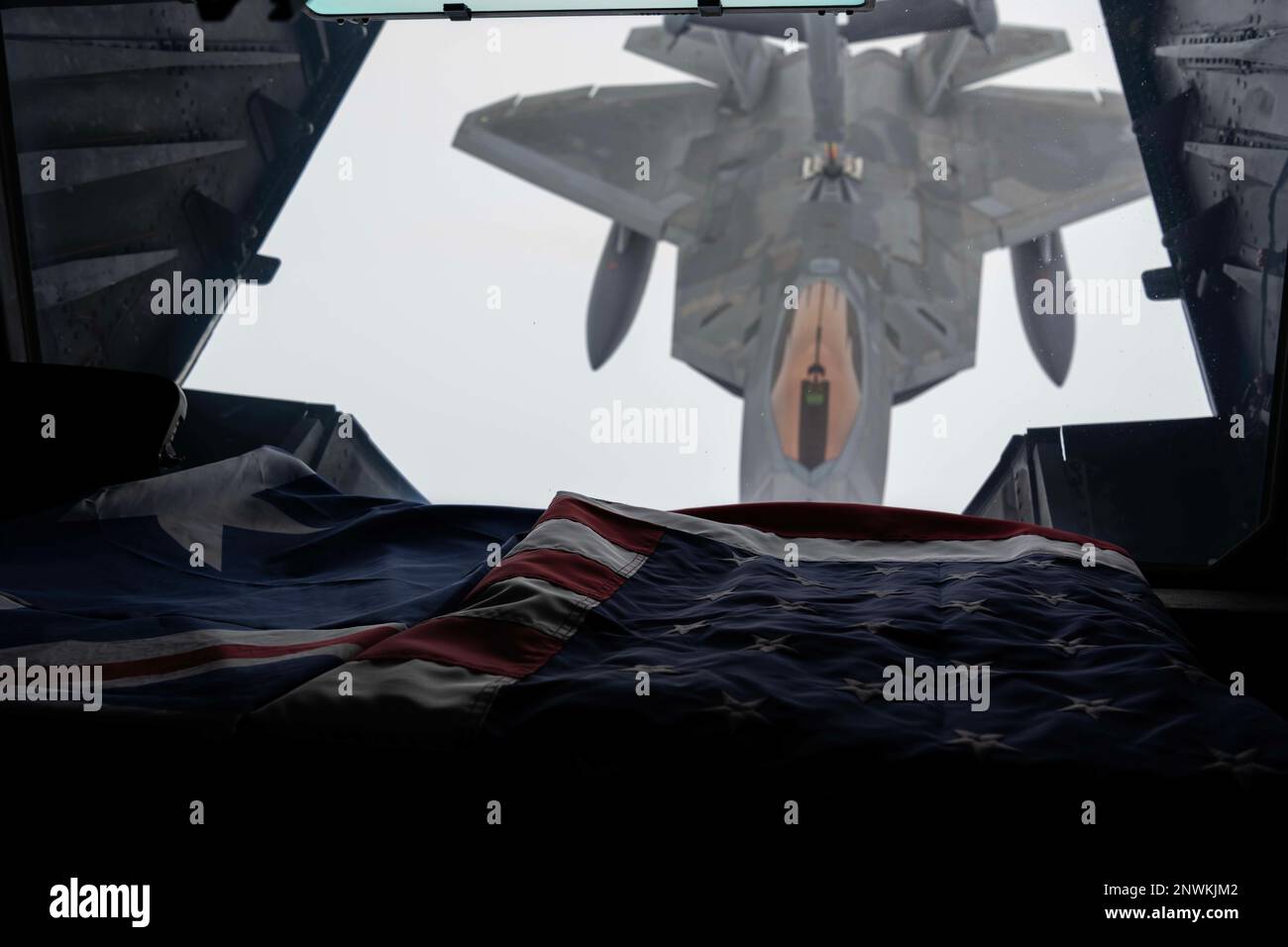 A U.S. Air Force F-22 Raptor assigned to Joint Base Elmendorf ...