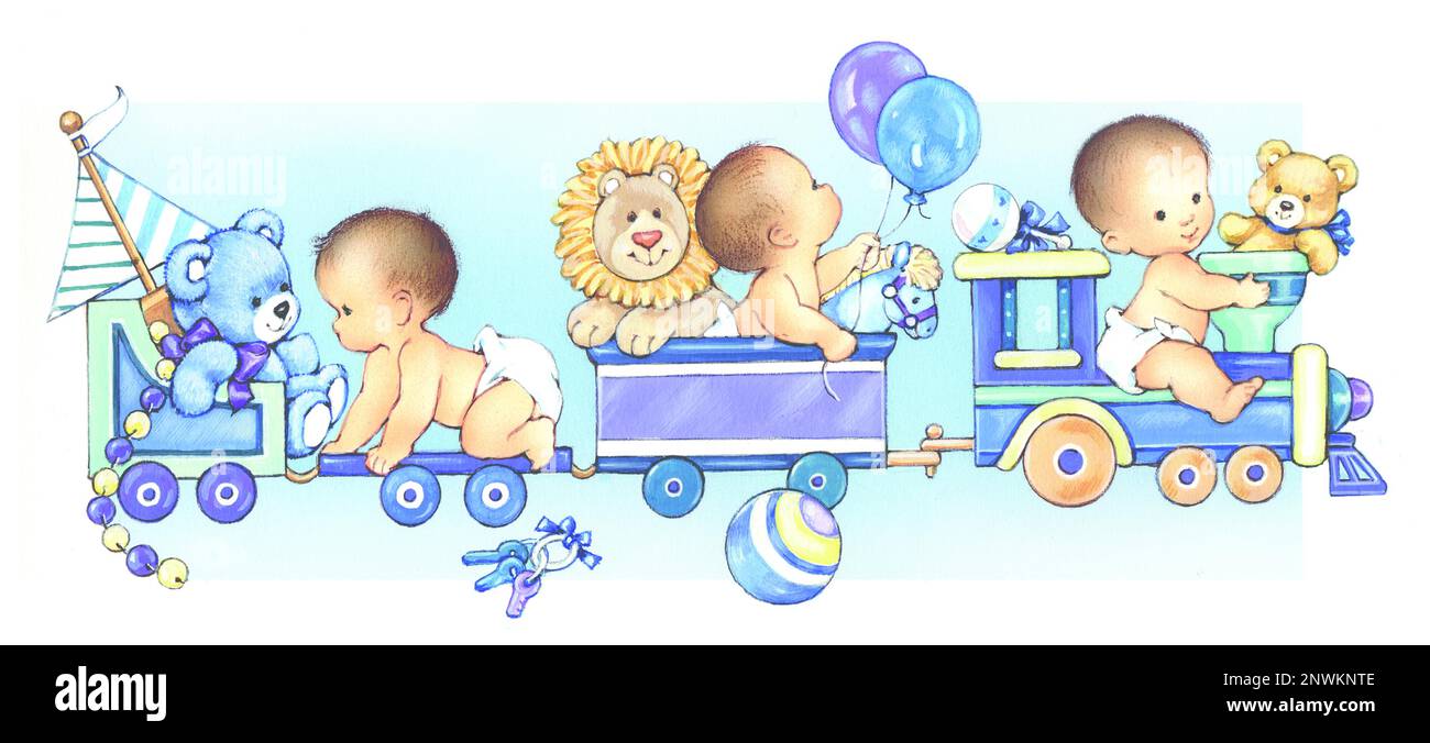 Baby in pink and blue Cut Out Stock Images & Pictures - Alamy