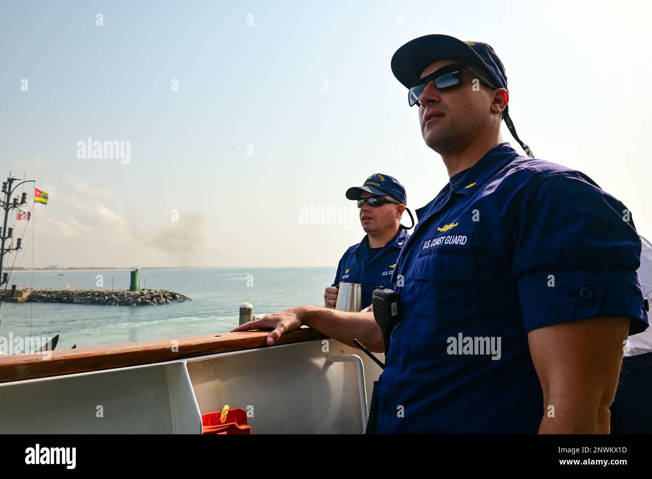 Cmdr. Corey Kerns, commanding officer, and Lt. Cmdr. Nicholas Forni ...