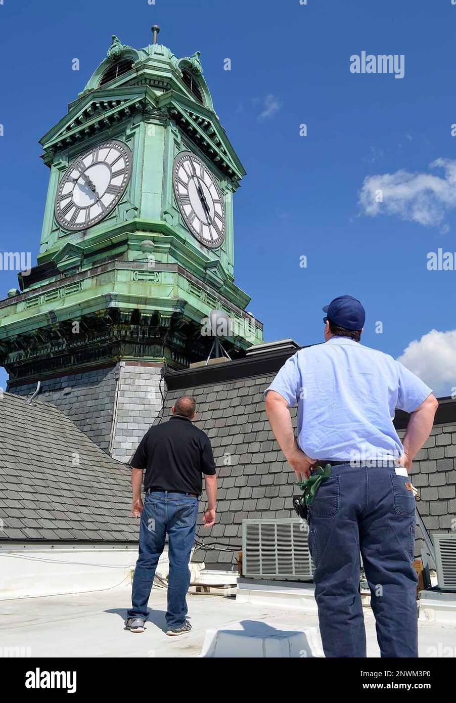 In this undated photo supervisor Merill Leffler, left, and Doug Vinson ...