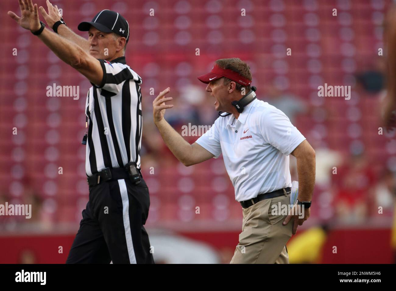 FAYETTEVILLE, AR - SEPTEMBER 15: An unhappy Arkansas Razorbacks head ...