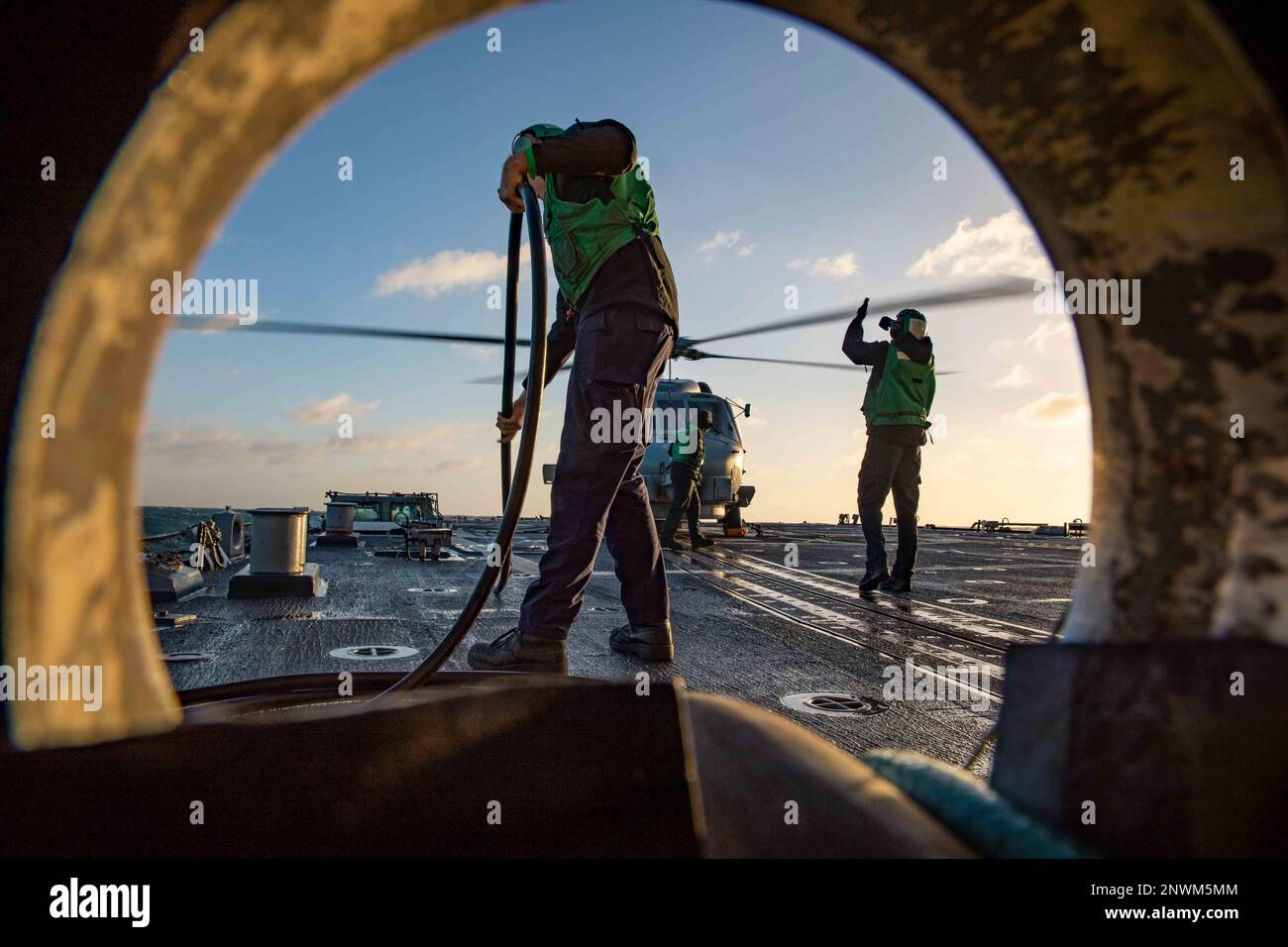 NORTH SEA (Jan. 6, 2023) Sailors, assigned to Helicopter Maritime ...