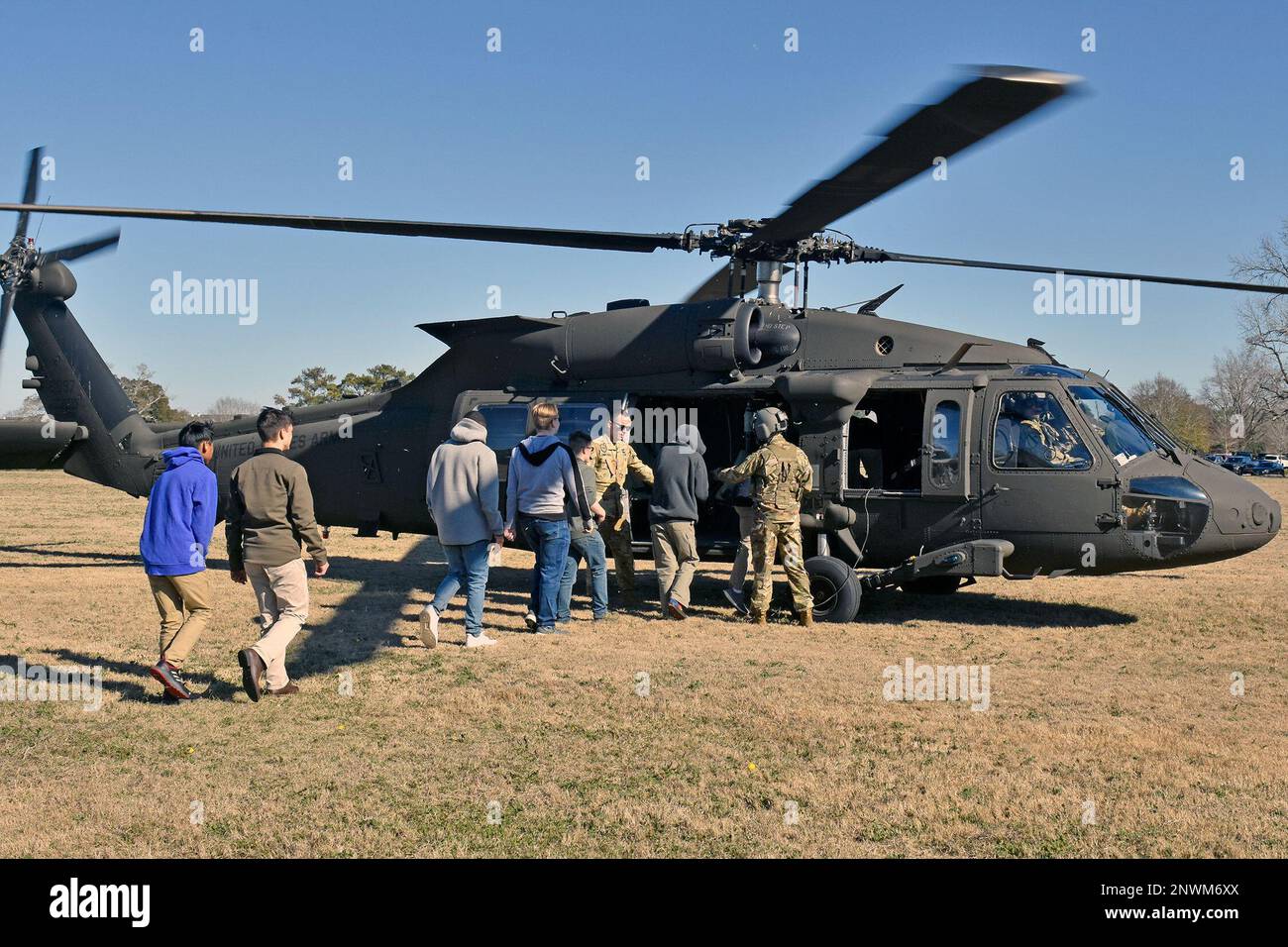 Enterprise High School Army JROTC cadets board a UH-60 Black Hawk ...