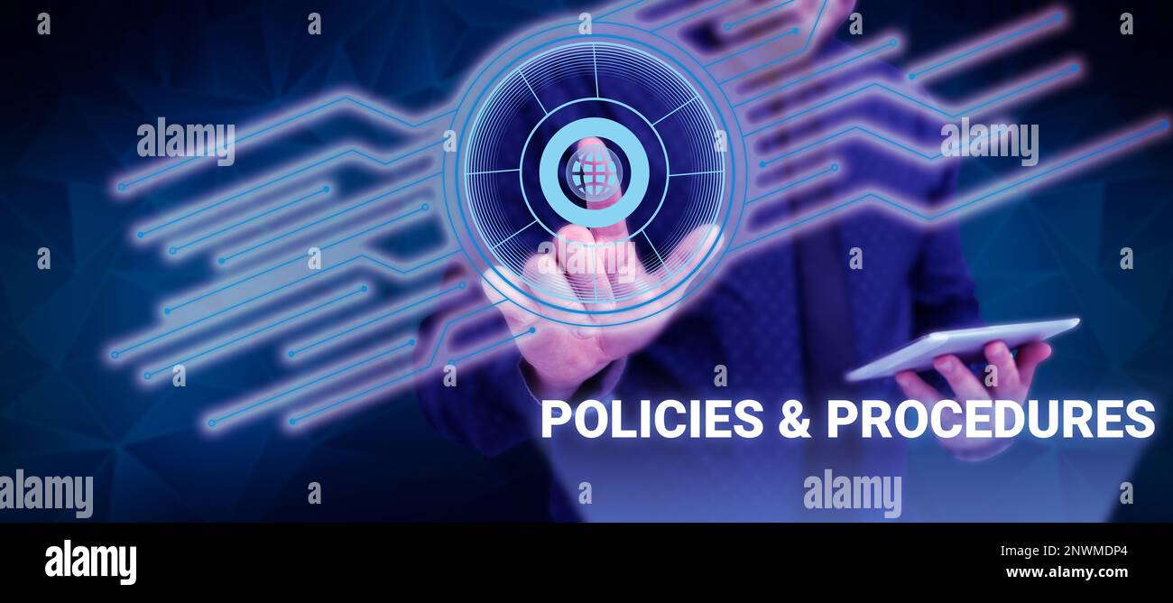 Text showing inspiration Policies Procedures, Internet Concept list of ...