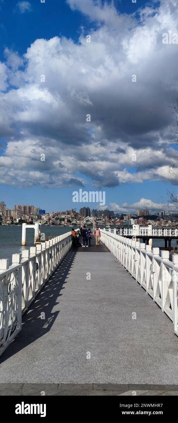 Danshui, Bali New Taipei City - Feb 28, 2023 : Beautiful sunset over ...