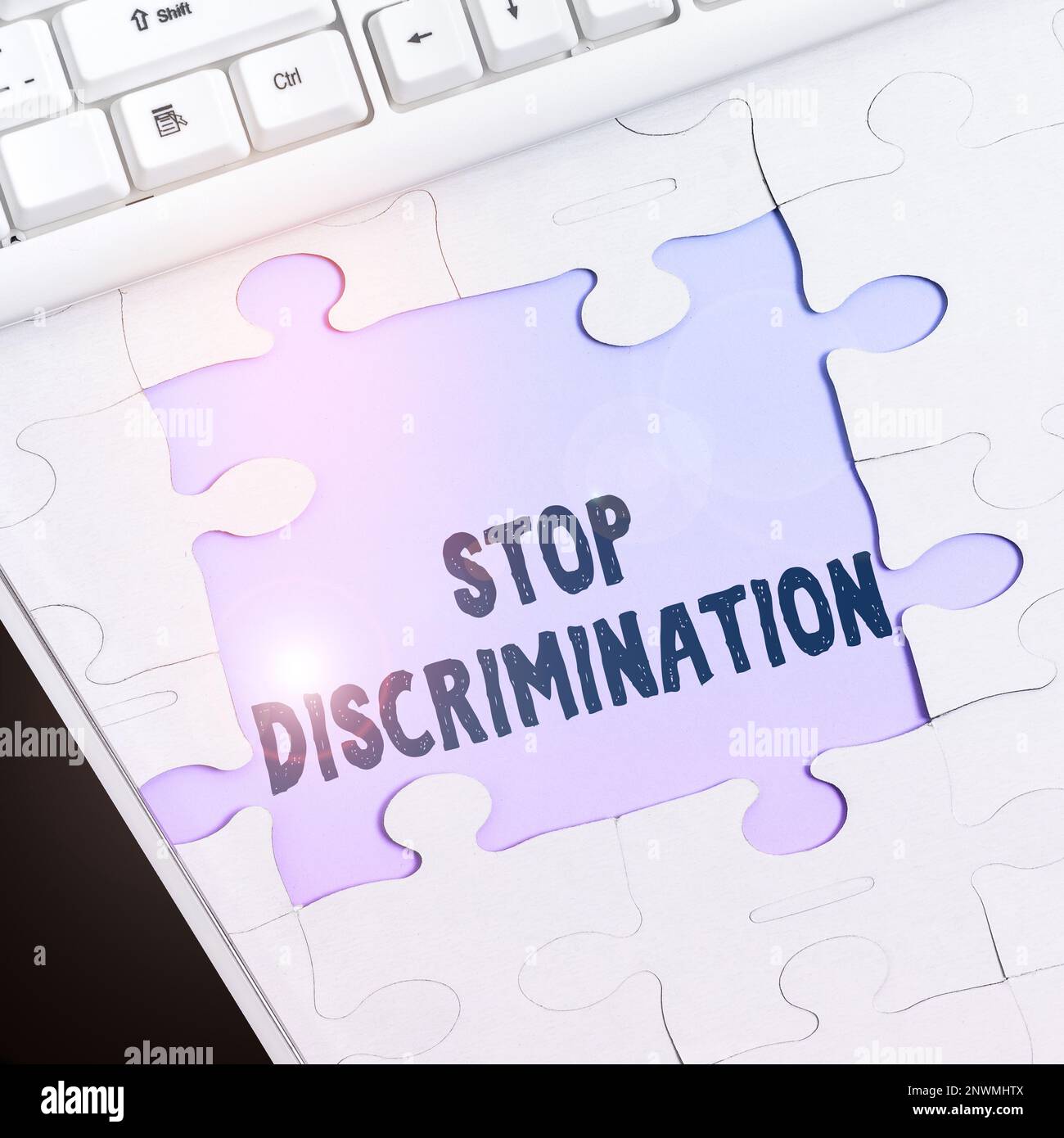 Inspiration showing sign Stop Discrimination, Word Written on Prevent ...
