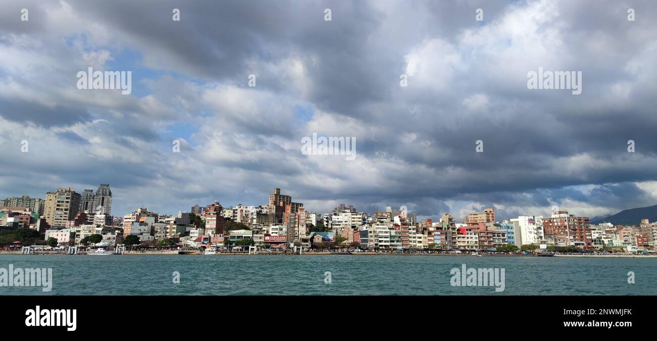 Danshui, Bali New Taipei City - Feb 28, 2023 : Beautiful sunset over ...