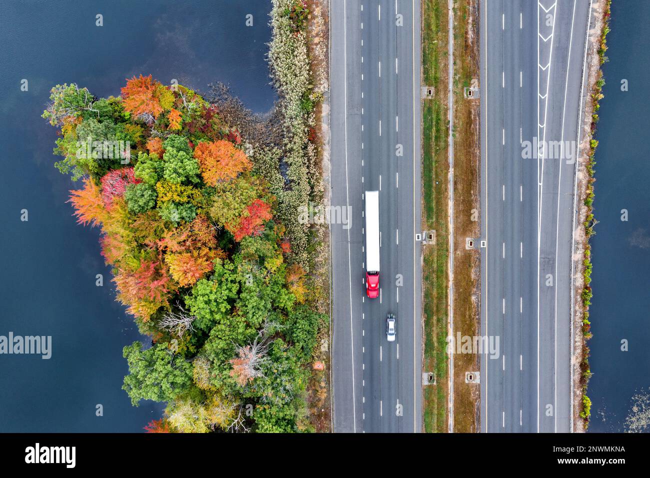 Aerial view of Connecticut highway -Interstate 84, Union, CT Stock ...