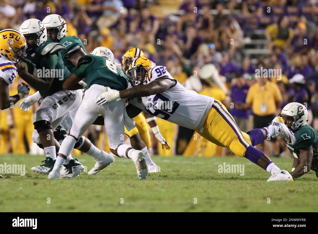 BATON ROUGE, LA - SEPTEMBER 08: LSU Tigers defensive end Neil Farrell ...