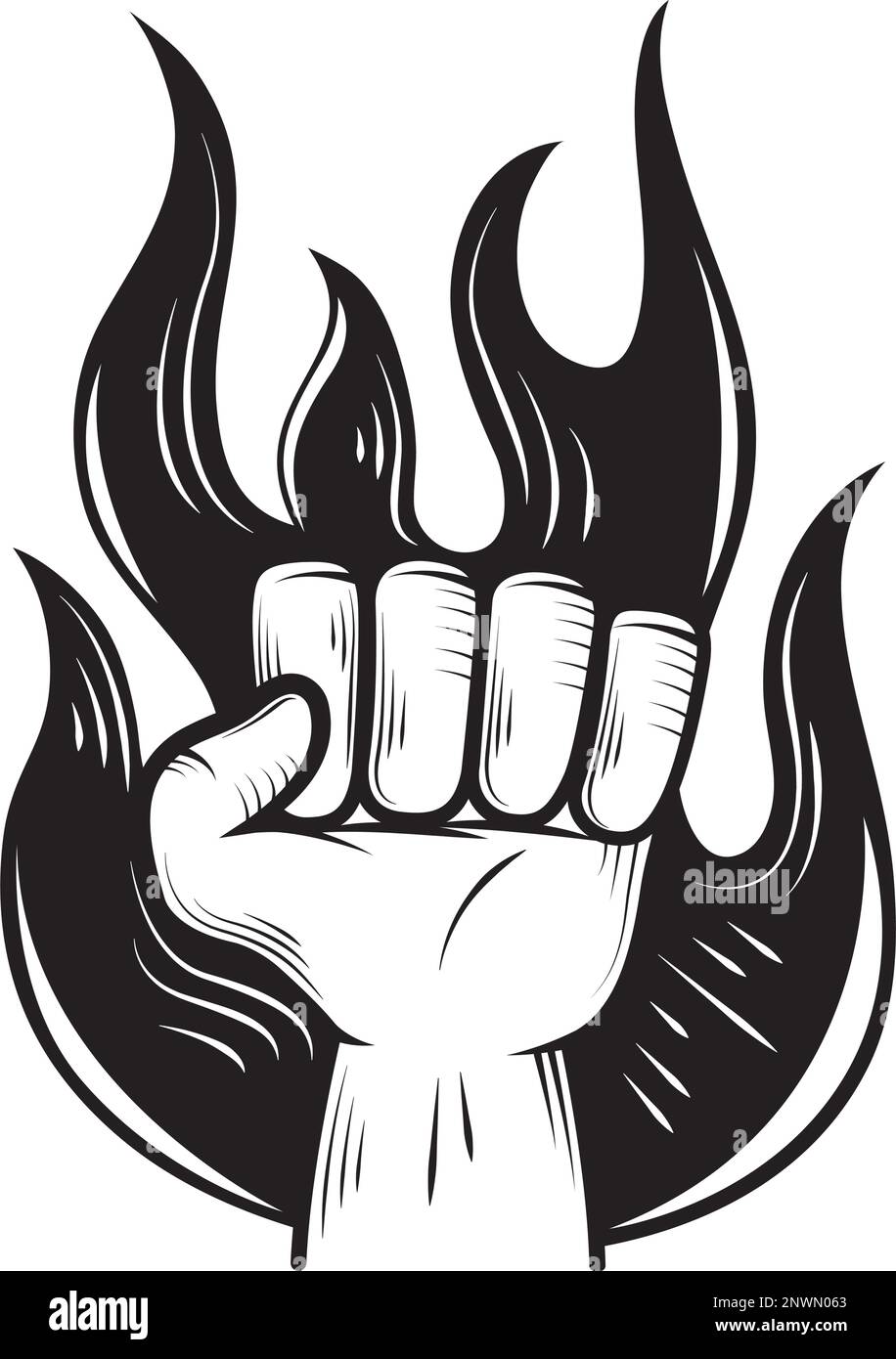 strong hand in flame gym Stock Vector Image & Art - Alamy