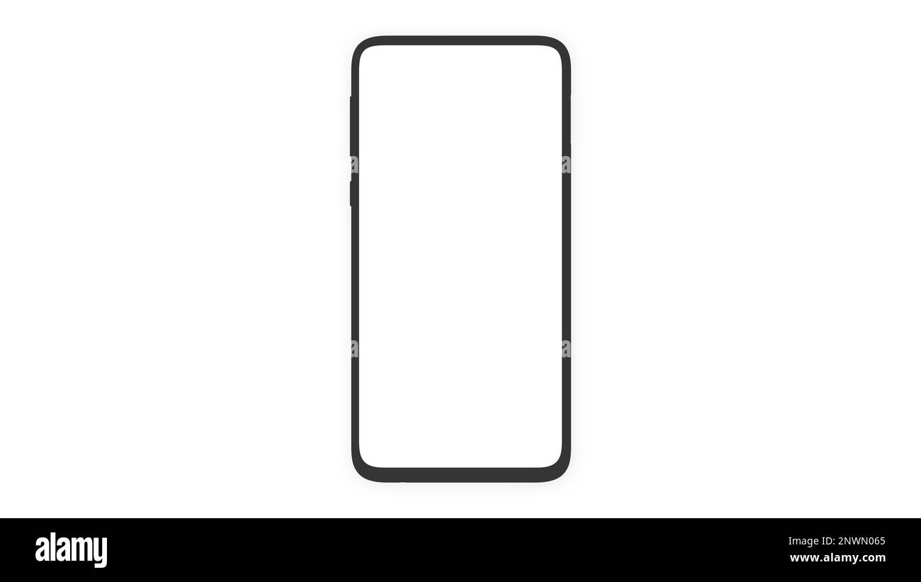 Black isolated cell phone mockup with front view for responsive ...