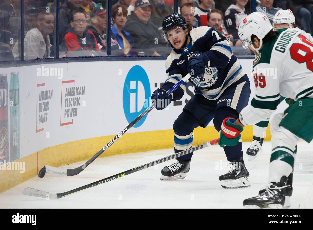 Columbus Blue Jackets' Nick Blankenburg plays against the Minnesota ...