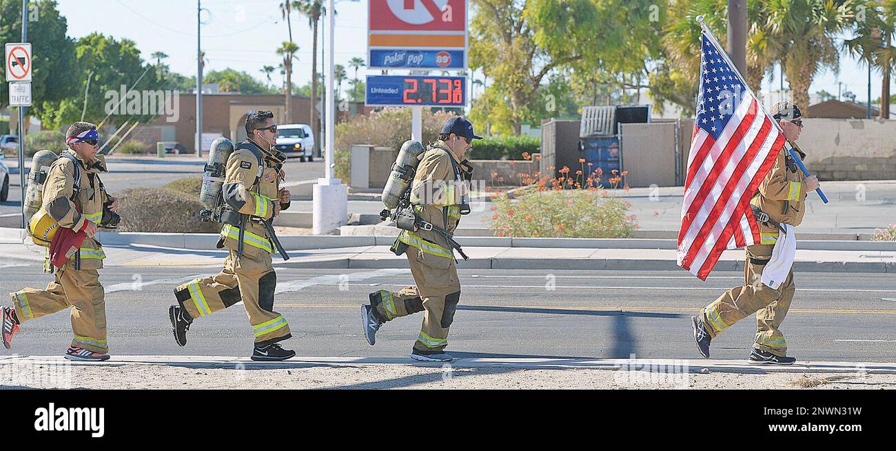 From left, Yuma Fire Department firefighter Gavin Goble, firefighter ...