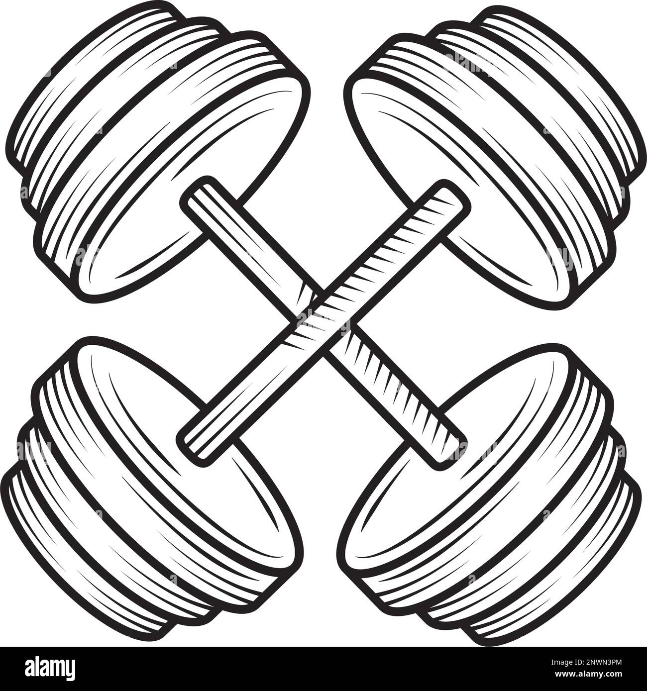 crossed dumbbells gym Stock Vector Image & Art - Alamy