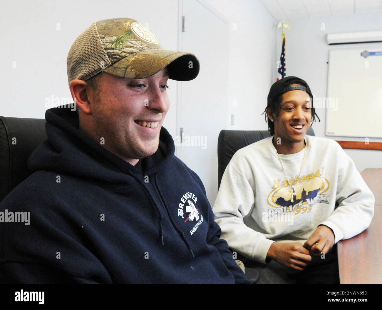 FILE -- In this Friday, Jan. 5, 2018 file photo Ryan Saba, 23, left ...