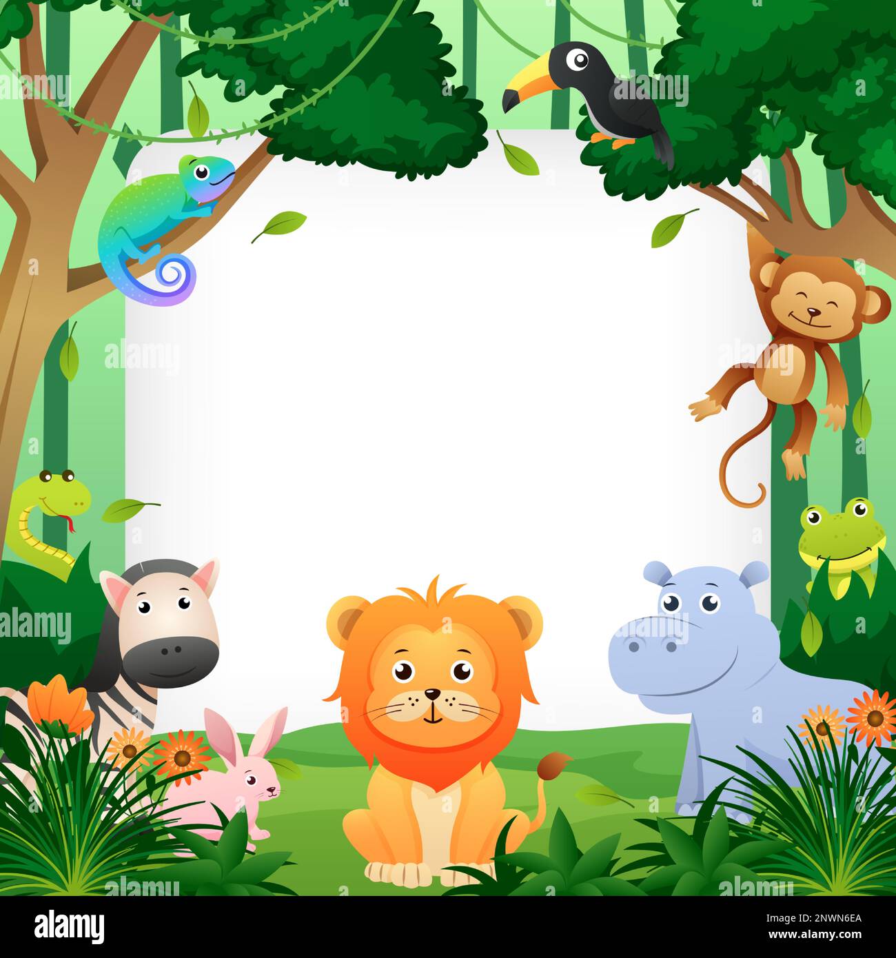 Cartoon Jungle Border