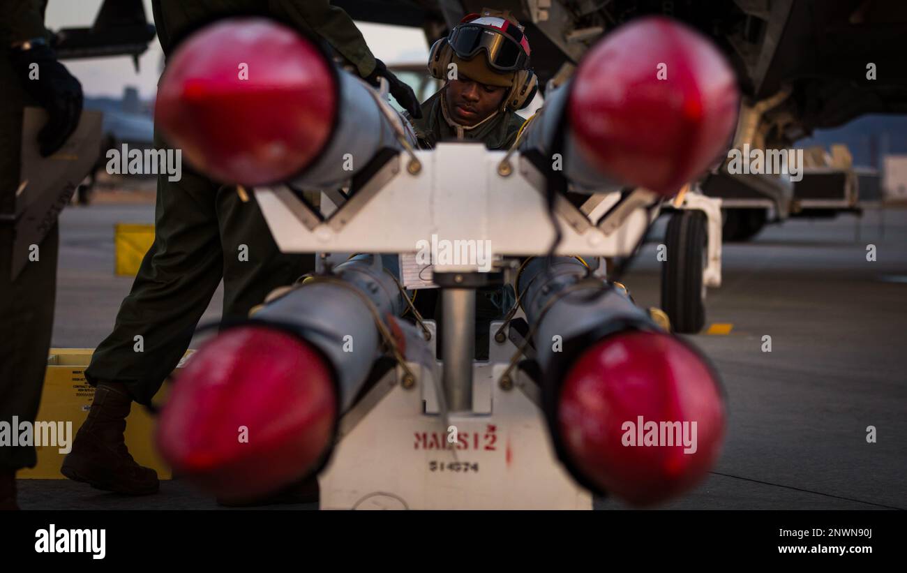 U.S. Marine Corps Lance Cpl. Munachimso Metu, an aircraft ordnance ...
