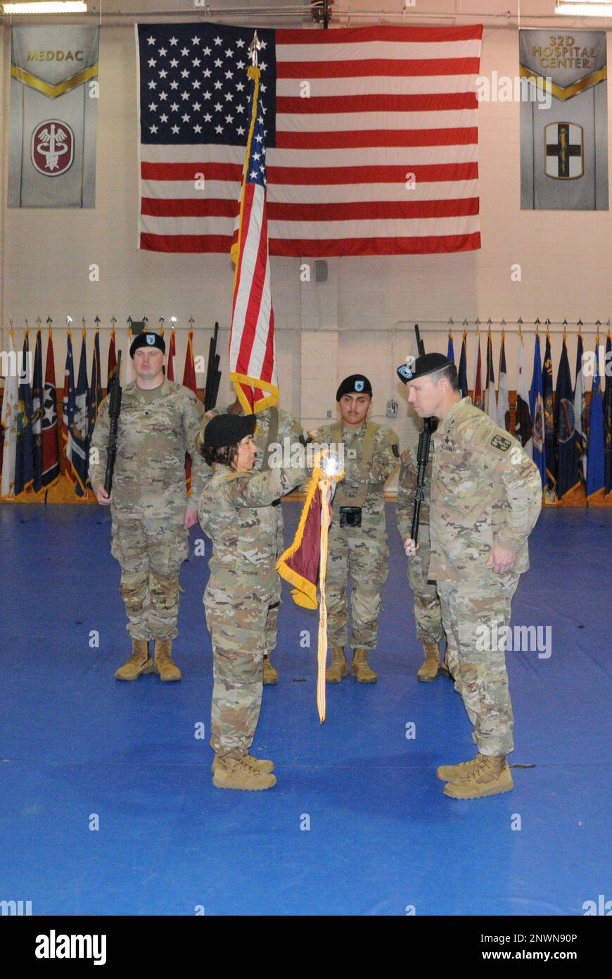 Col. Rose Freeman, 32nd Hospital Center commander (left), and Command ...