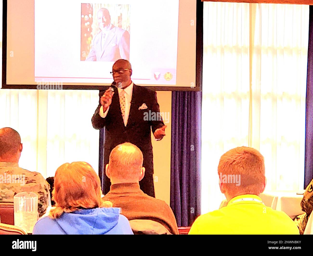 Guest speaker Marcus Gentry gives his presentation about Martin Luther ...