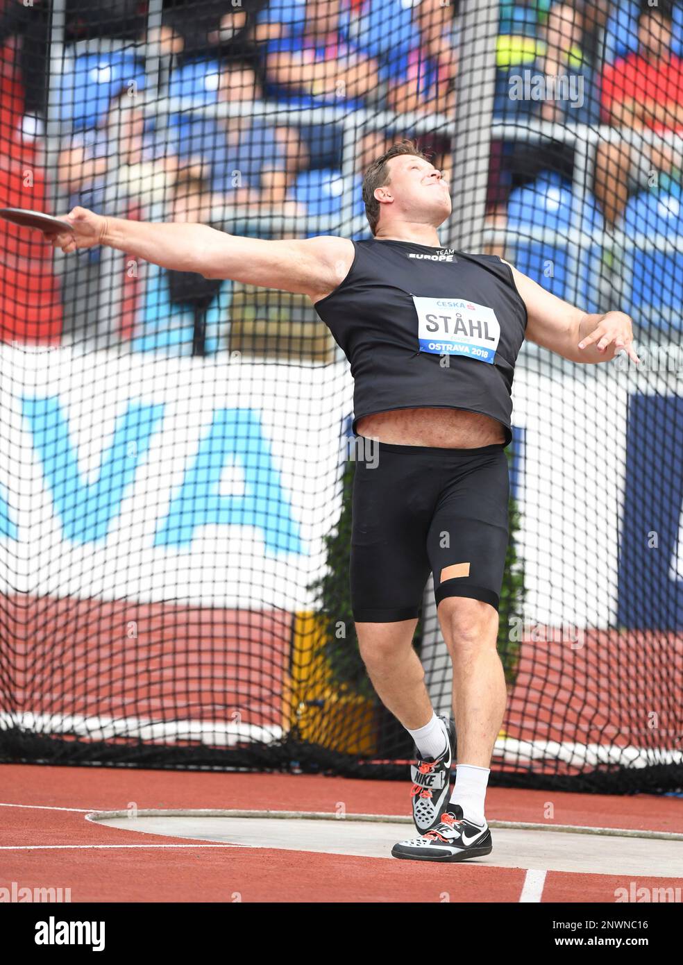Daniel Stahl (GER) places third in the discus at 212-9 (64.84m) during ...