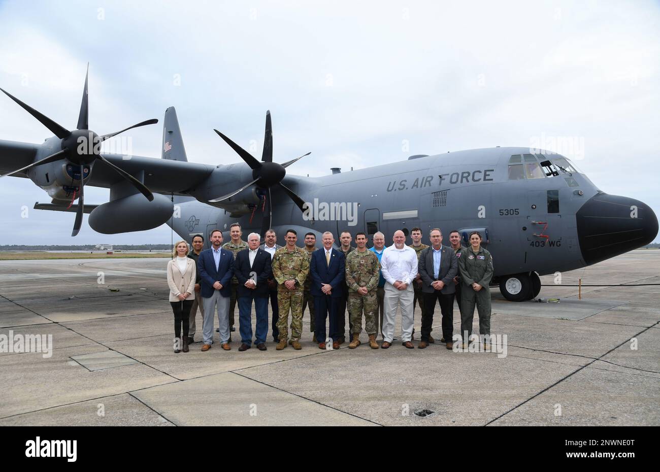 Keesler leadership poses for a group photo with Congressman Mike Ezell ...