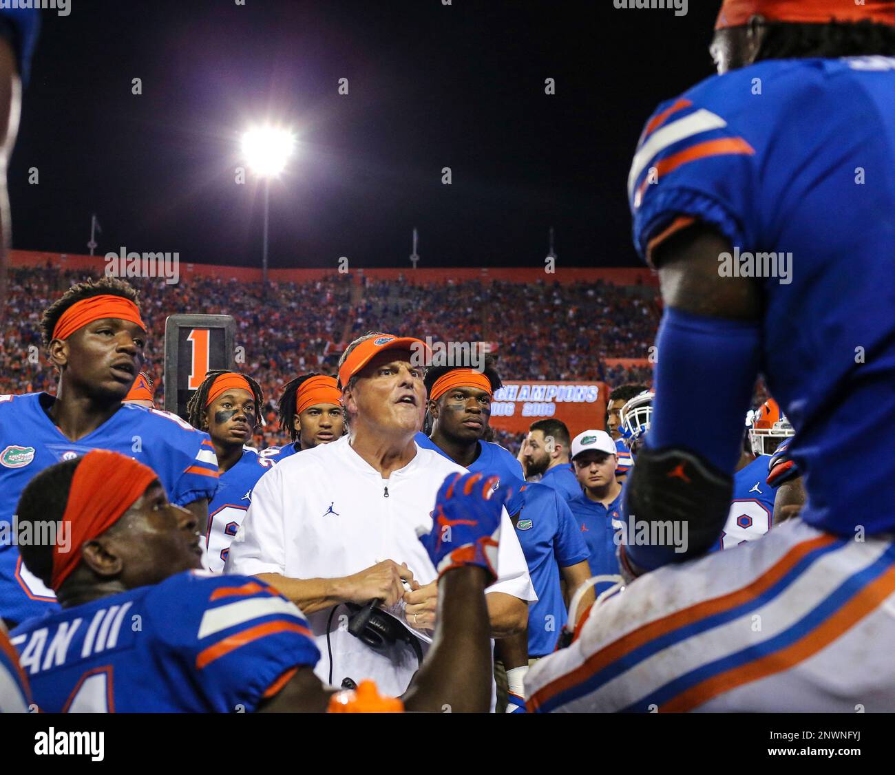 Sept 8 - Gainesville, FL, U.S.: Florida Coordinator Todd Grantham yells ...