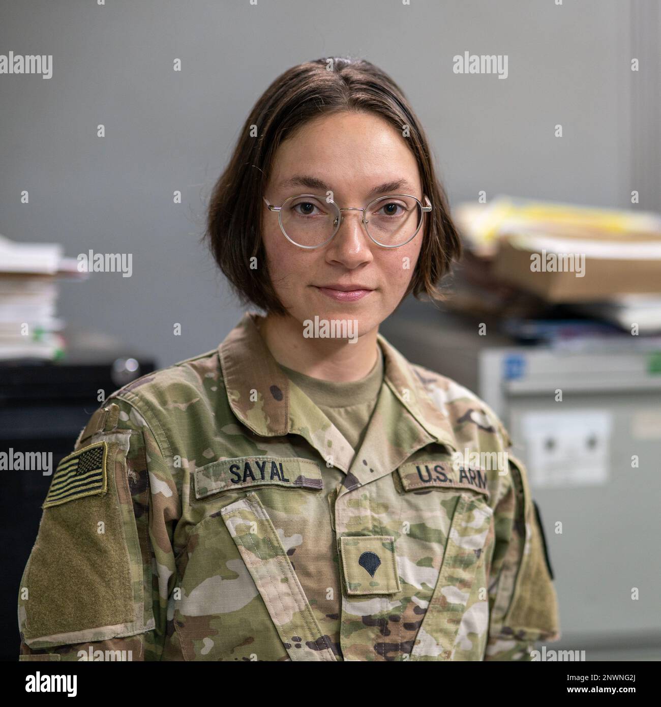 U. S. Army Spc. Deniz Sayal, a paralegal specialist with the 369th ...