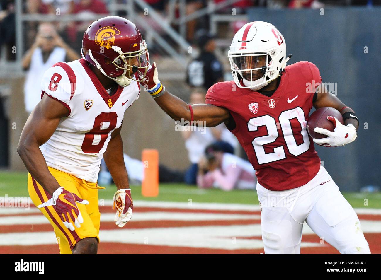 PALO ALTO, CA - SEPTEMBER 08: Stanford (20) Bryce Love (RB) runs up ...
