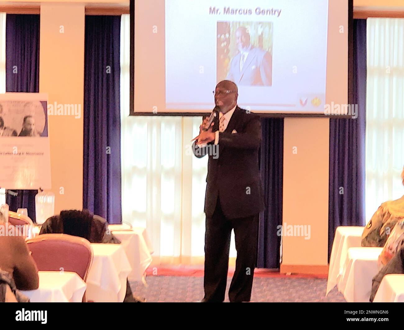 Guest speaker Marcus Gentry gives his presentation about Martin Luther ...