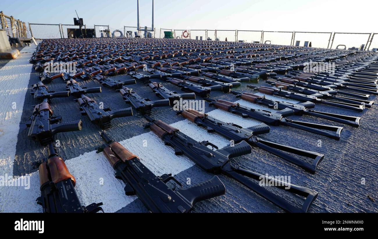 230107-N-NO146-1004 GULF OF OMAN (Jan. 7, 2023) Thousands of AK-47 ...