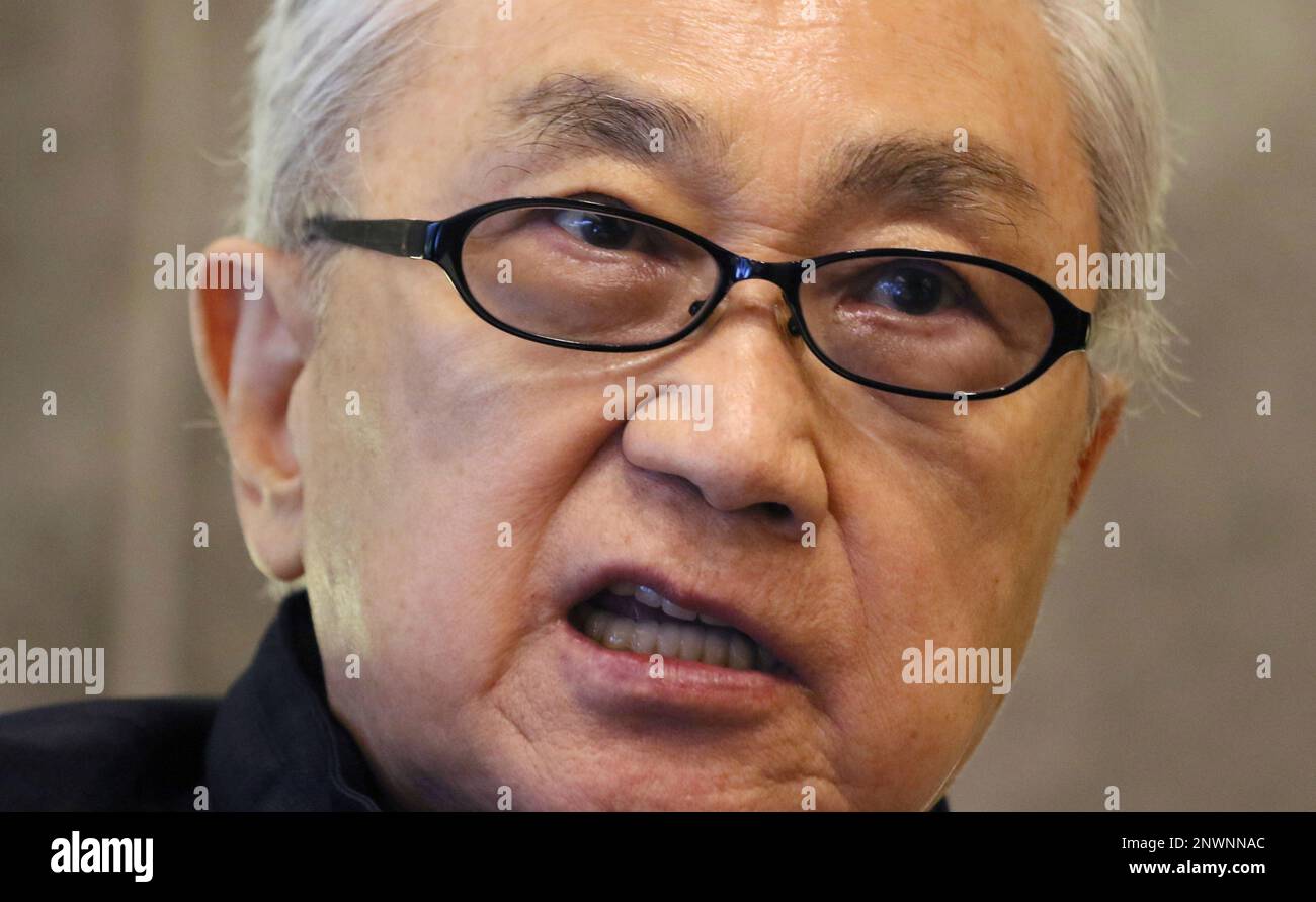 Japanese songwriter and novelist Rei Nakanishi attends an interview in ...