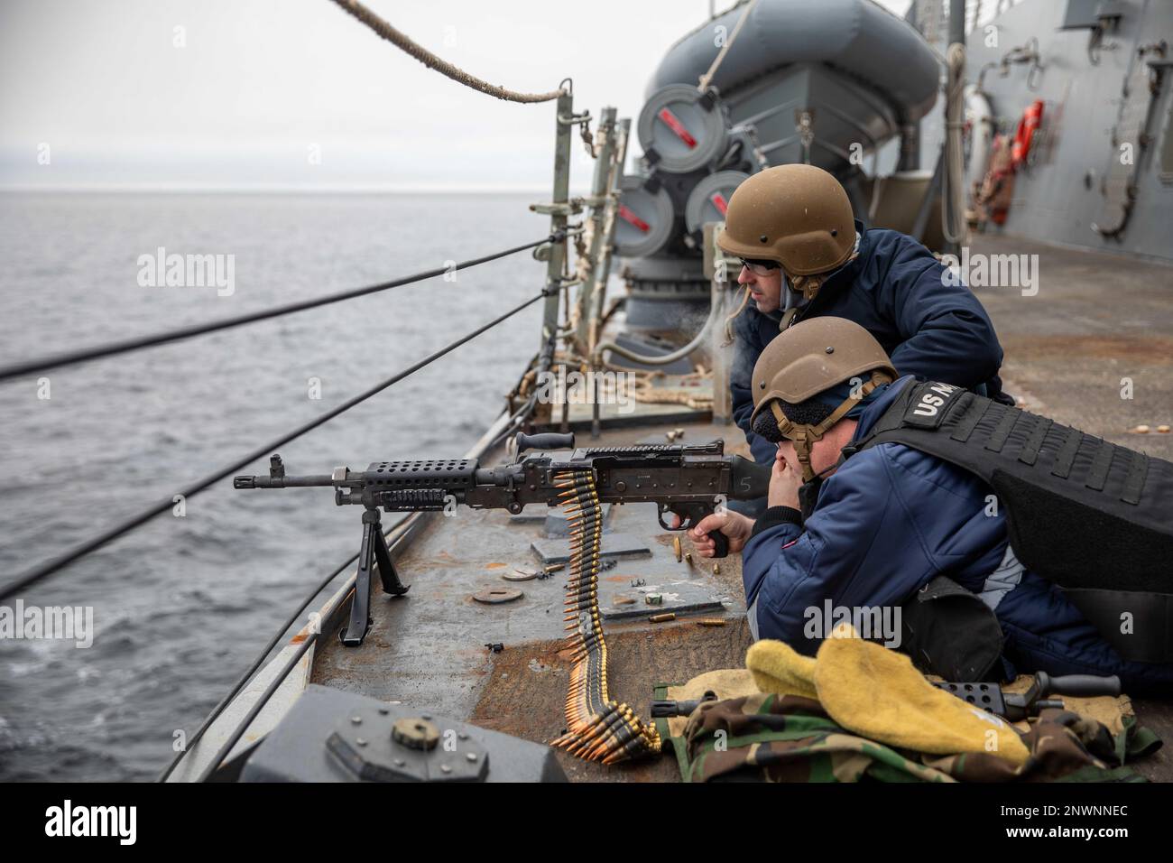 BALTIC SEA (Jan. 22, 2023) Chief Gunner’s Mate Jeremy Ion, back ...