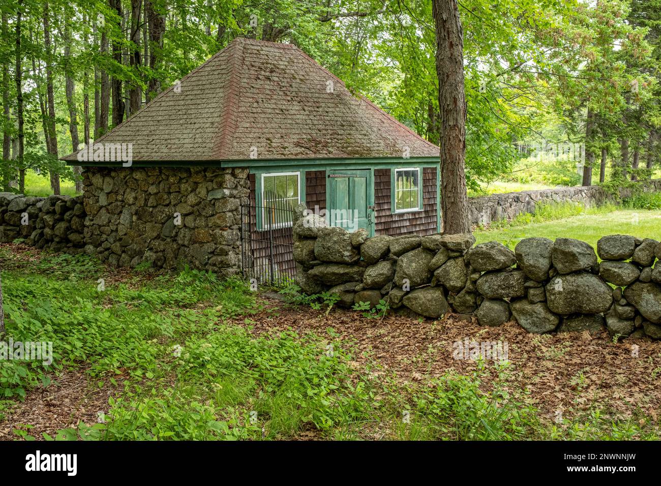 An old stone building at the Harris Center in Hancock, NH Stock Photo ...