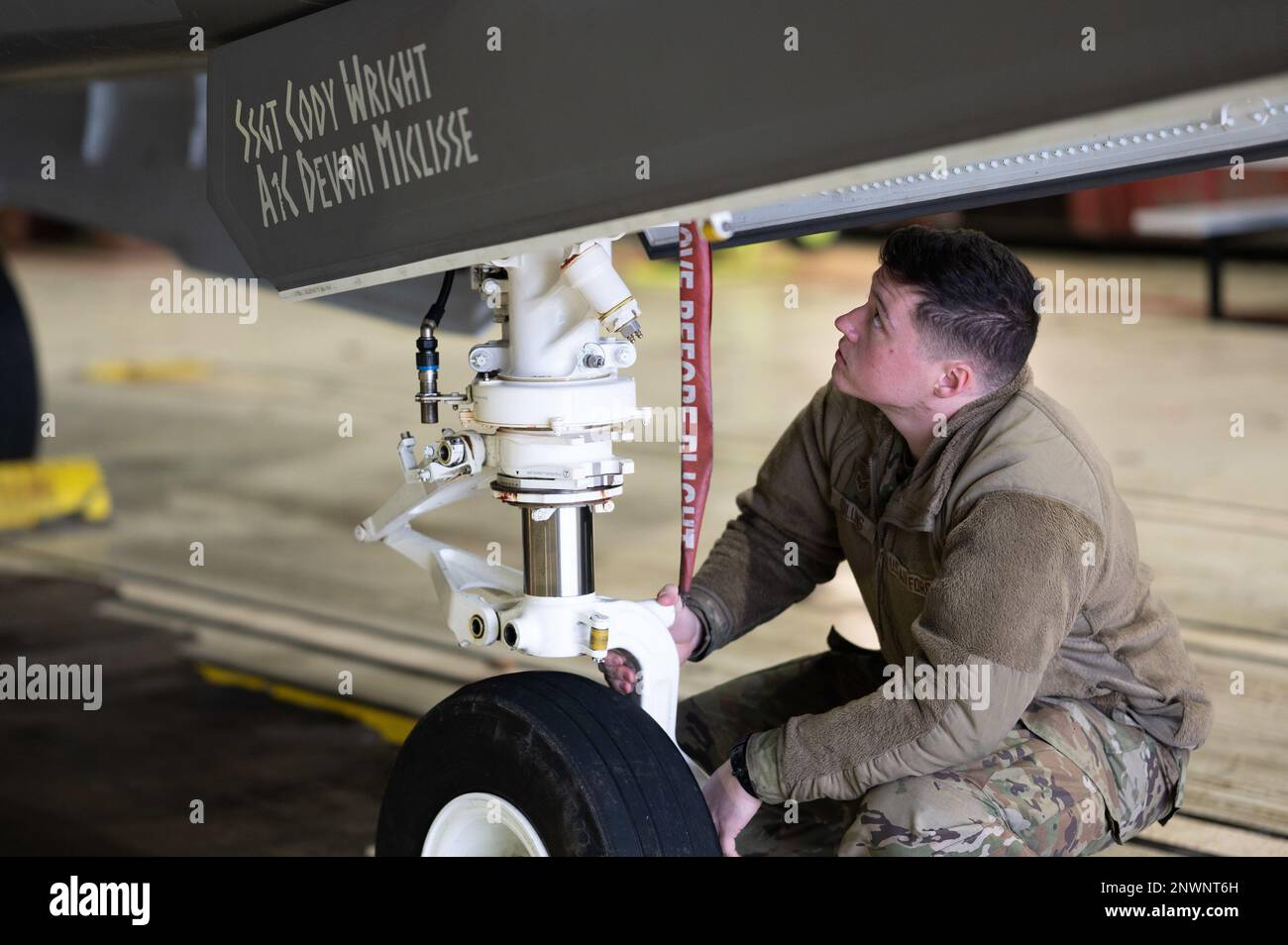 U.S. Air Force Senior Airman Robert Collins, 495th Aircraft Maintenance ...