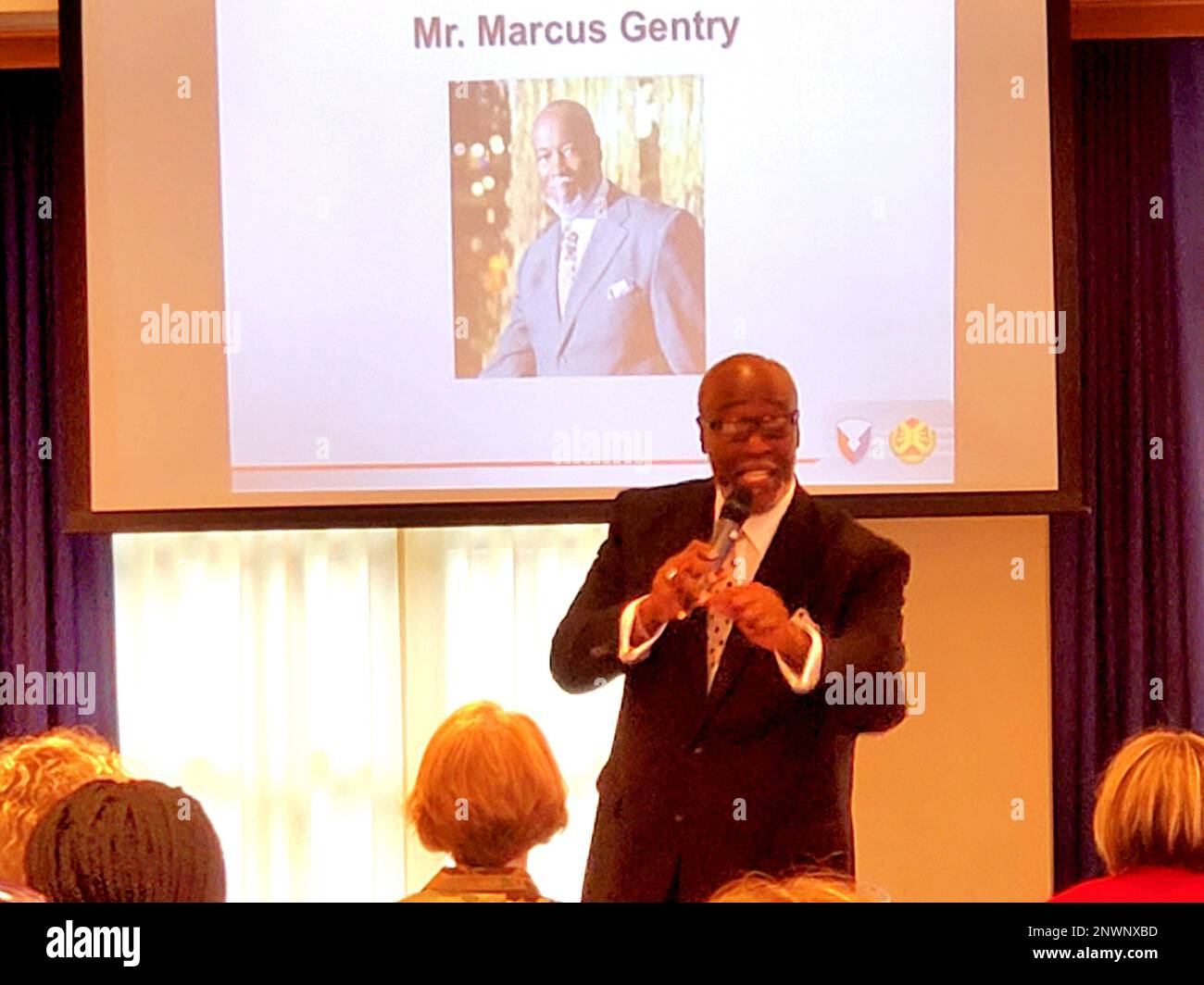 Guest speaker Marcus Gentry gives his presentation about Martin Luther ...