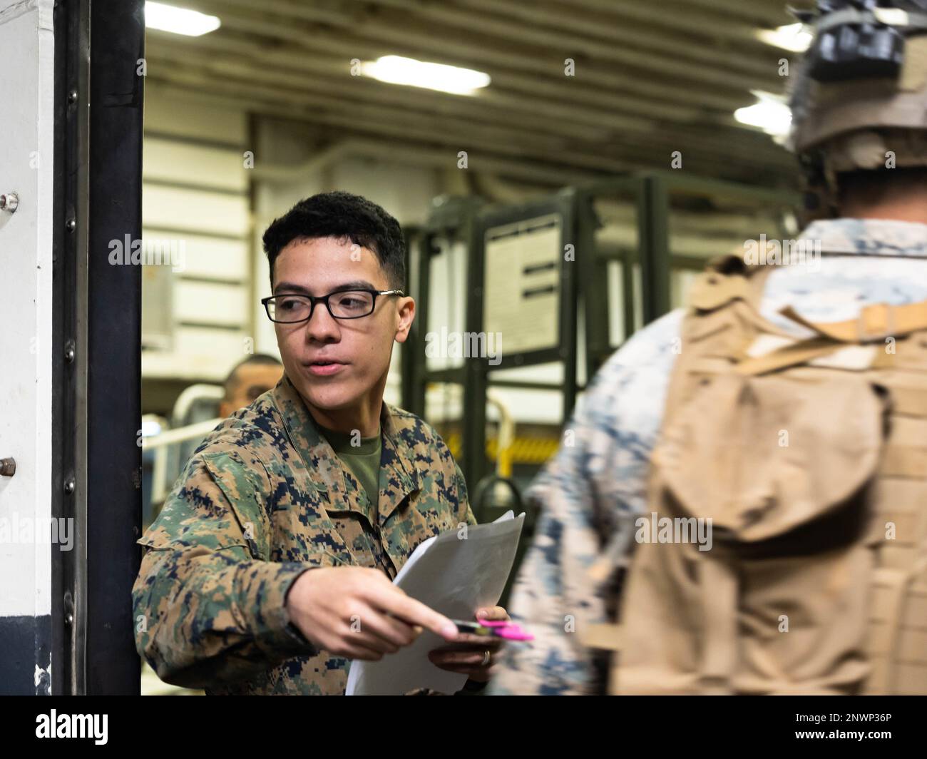U.S. Marine Corps Lance Cpl. Gage Maldonado, an administrative ...