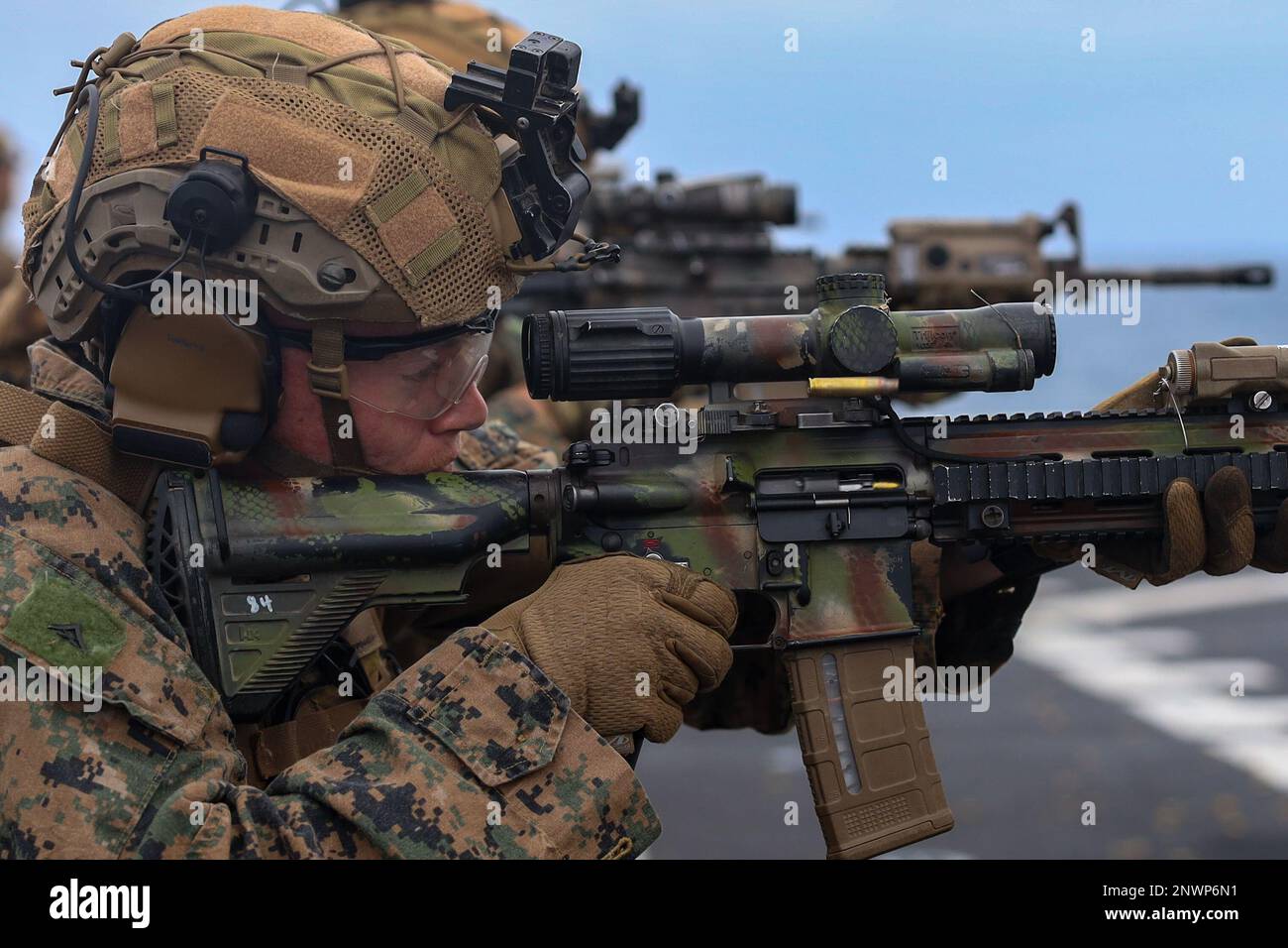 PACIFIC OCEAN (Jan 3, 2023) – U.S. Marine Corps Lance Cpl. Daniel Pritchett, a rifleman with ...
